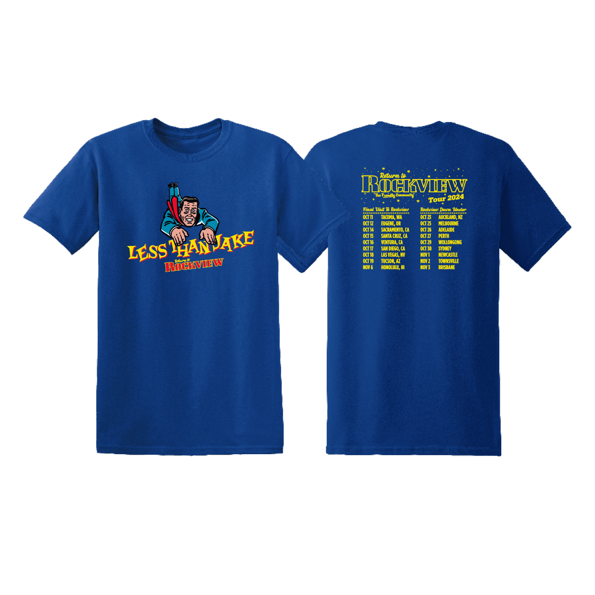 Less Than Jake - Fall Tour 24' Return To Rockview Tour T-Shirt – Less ...
